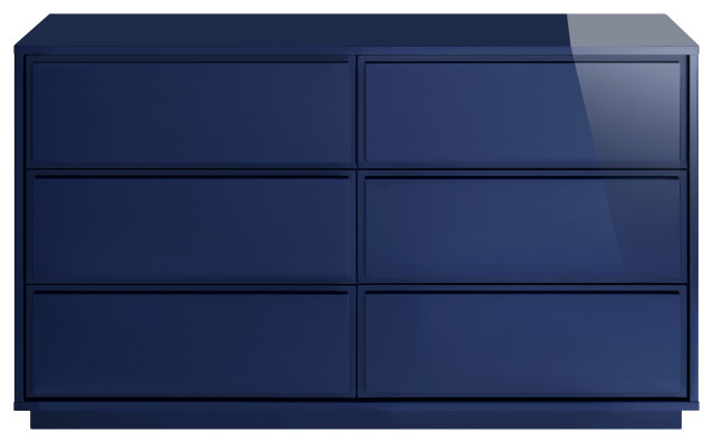 Tresero Sideboard, High Gloss Deep Blue - Contemporary - Buffets And ...