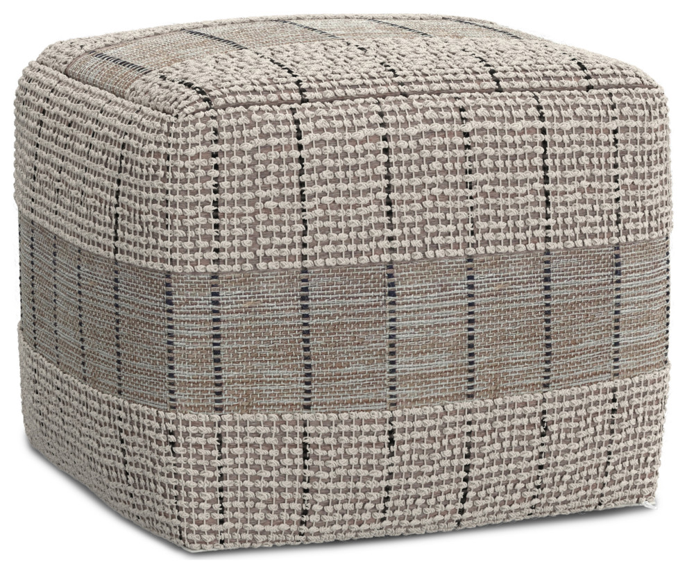 Elmer Square Woven Pouf - Contemporary - Floor Pillows And Poufs - by Simpli Home Ltd. | Houzz