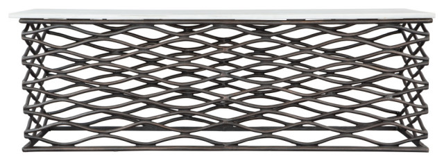 Baron Coffee Table White & Antique Bronze - Transitional - Coffee ...