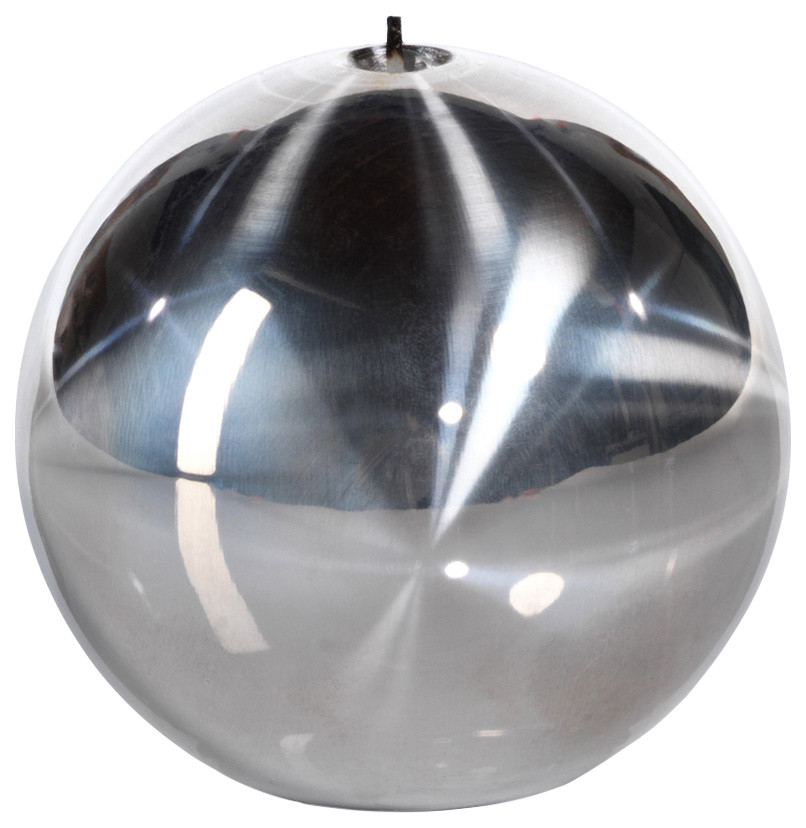 4" Tall "Titanium" Wax Ball Candles, Silver, Set of 3 - Contemporary ...