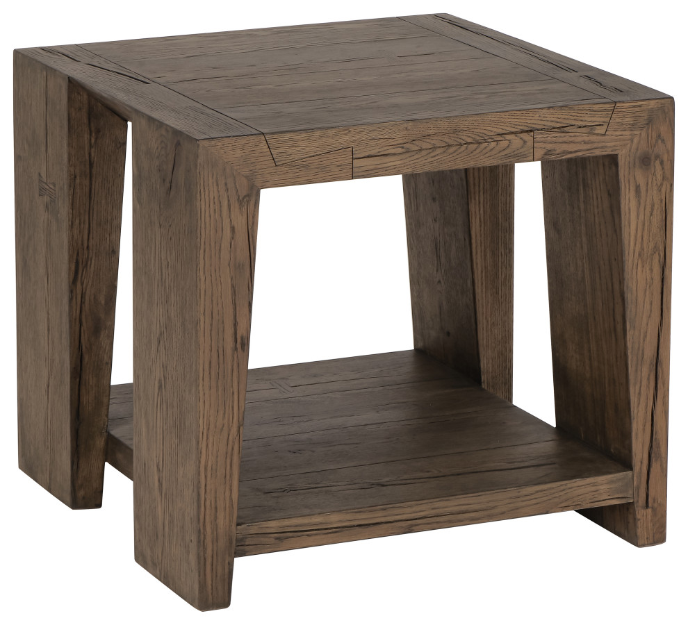 Troy Oak End Table, Antique Brown - Rustic - Side Tables And End Tables ...