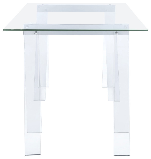 Amaturo Writing Desk With Glass Top Clear - Contemporary - Desks And ...
