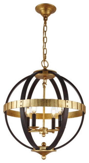 Orbus 4-Light Adjustable Pendant, Saddle Rust/Golden Iron - Traditional ...