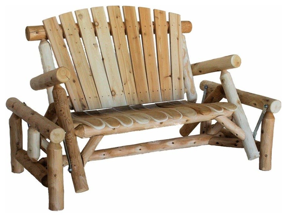Lakeland Mills CFU139 Cedar Log Glider Natural - Rustic - Outdoor ...