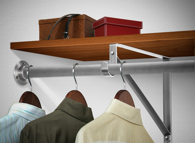 Satin (Brushed) Stainless Steel 6FT Closet Rod 1-5/16" OD, 8ft - Closet ...