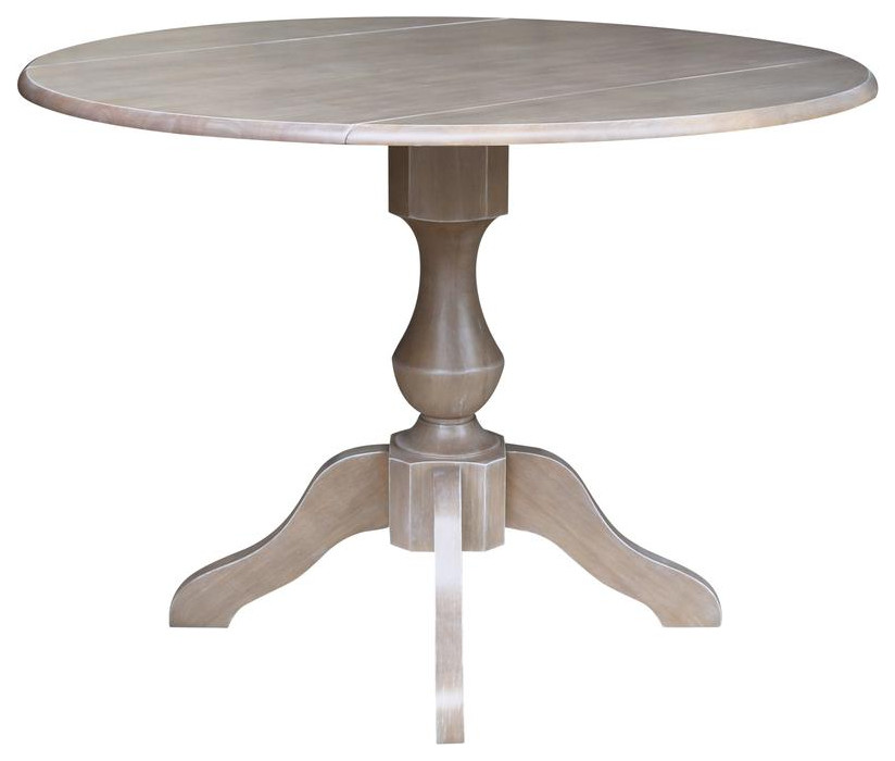 Round Dual Drop Leaf Pedestal Table - Contemporary - Outdoor Dining ...