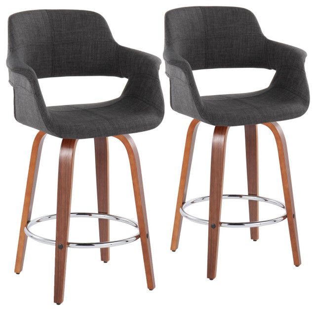 Vintage Flair 26" Fixed-Height Counter Stool, Set of 2 - Midcentury ...