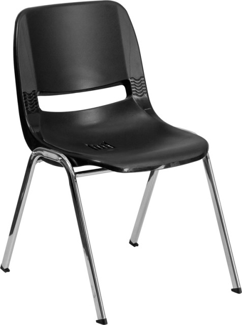 Black Stack Chair-Chrome Frame - Contemporary - Office Chairs - by ...
