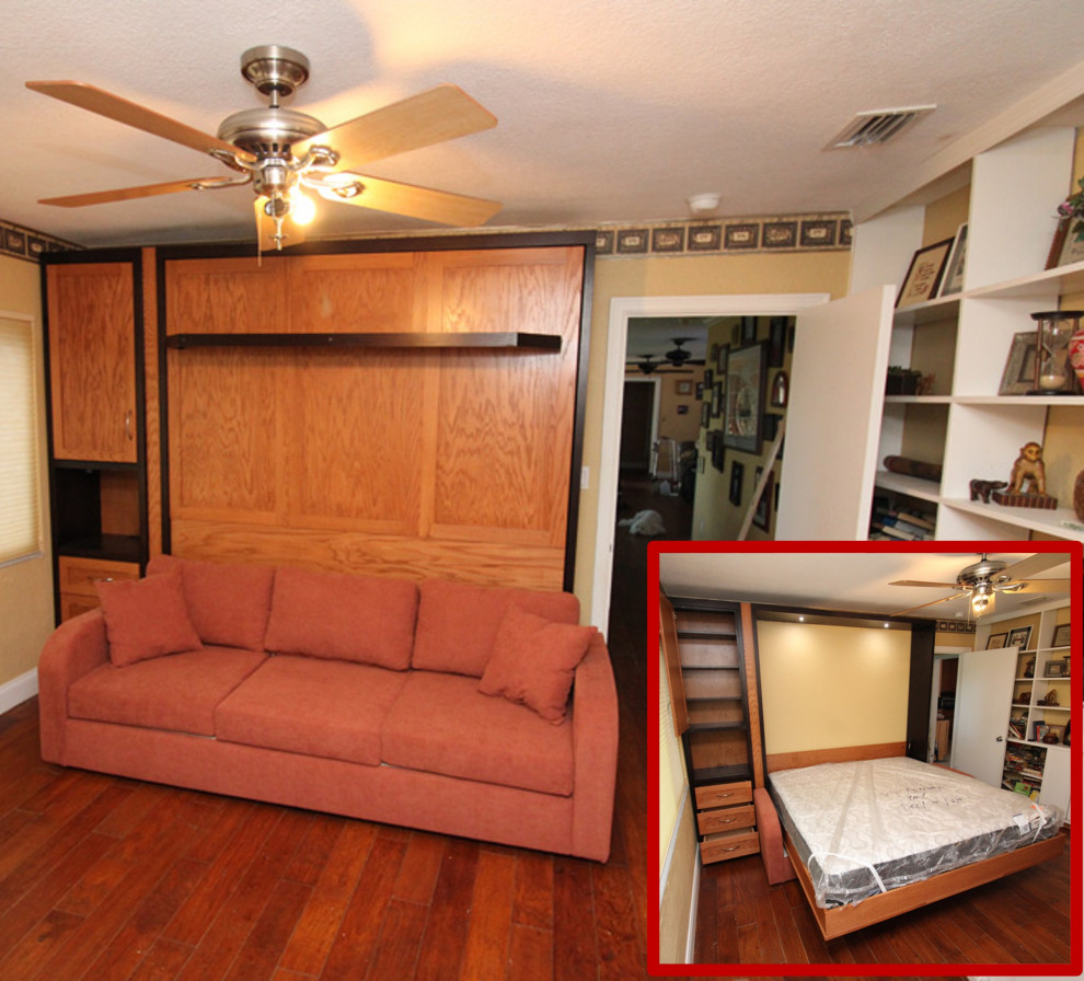 Mission King Sofa Murphy Bed Wall Bed with 3 Shaker Panels, Side ...