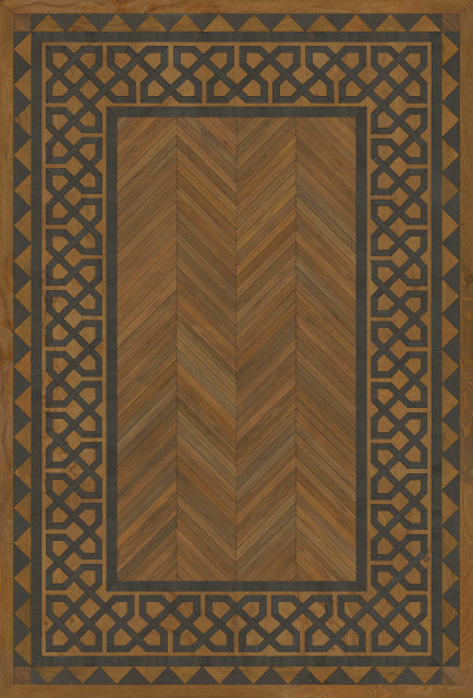 Artisanry University, Dulwich 38x56 Vintage Vinyl Floorcloth, Brown ...