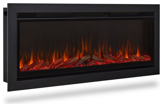 Bowery Hill Mid-Century 49" Wall Mounted Electric Fireplace Insert in ...