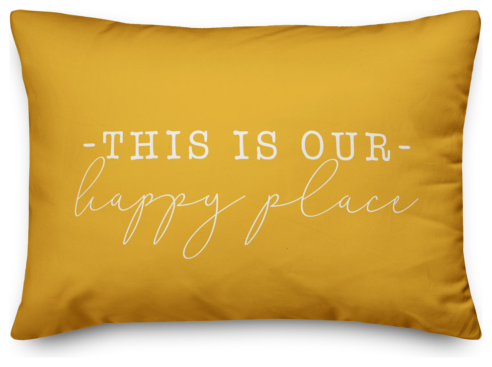 This Is Our Happy Place Outdoor Lumbar Pillow - Contemporary - Outdoor ...