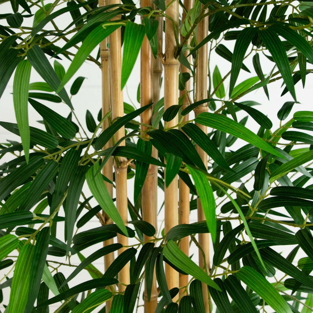 Artificial Bamboo Tree With Real Bamboo Trunks, 12ft - Tropical ...