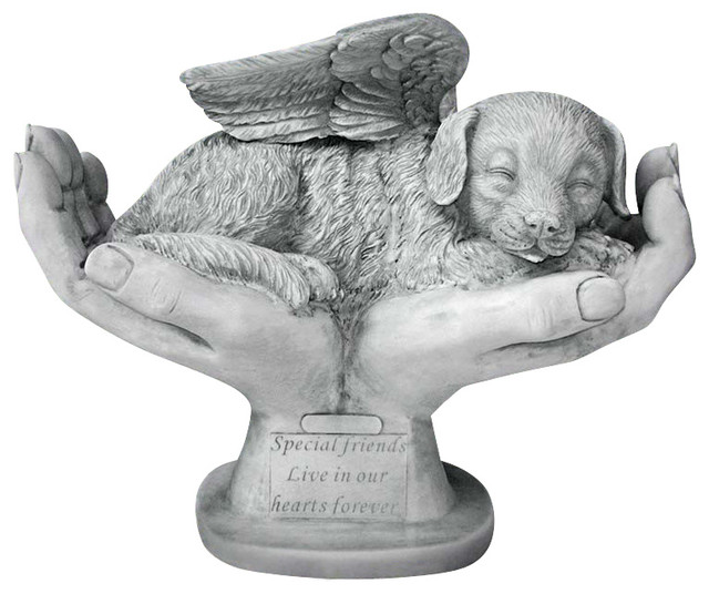 Dog in Gods Hands Pet Memorial Statue - Traditional - Garden Statues ...
