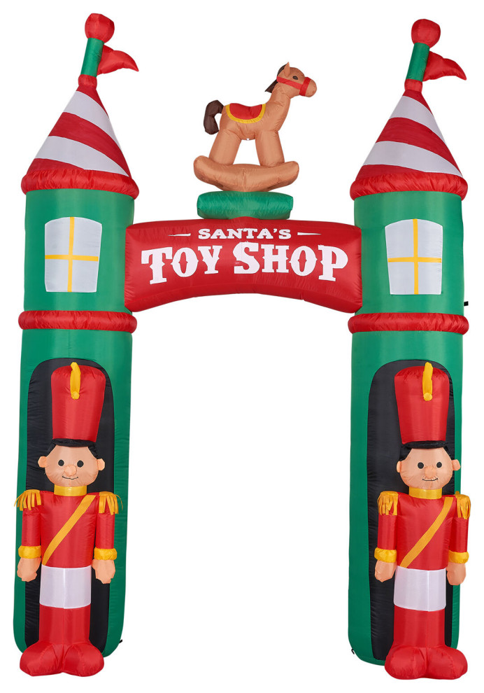 10' Santa's Toy Shop Archway With Toy Soldiers and Rocking Horse ...