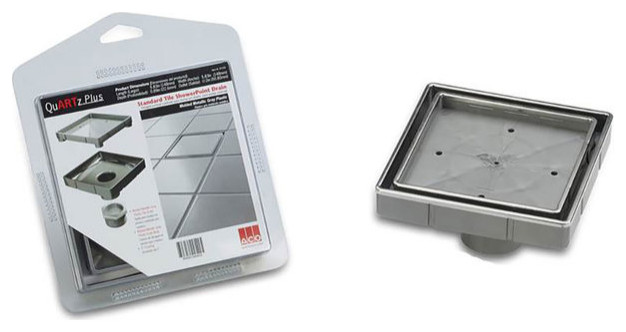 Quartz Aco Plus Square Shower Drain Tile Insert 6" Metal and Plastic ...