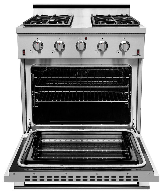 30" Stainless Steel Freestanding Gas Range, 4.5 cu.ft. Oven With EH ...