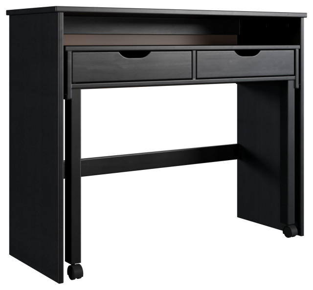 Cary Extendable Console Desk Black - Transitional - Console Tables - by ...