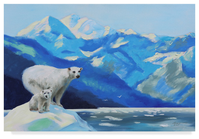 D Rusty Rust 'Two Polar Bears' Canvas Art, 32"x22" - Contemporary ...
