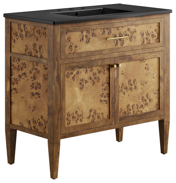 Elysian 36" Wood Bathroom Vanity - Black Brown - Rustic - Bathroom ...
