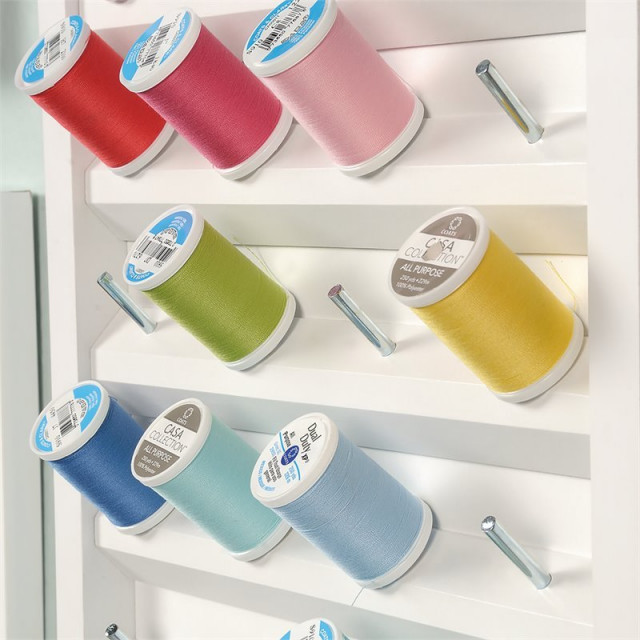 Pemberly Row Wall Mount Thread Storage with pegboard in White - Wall ...