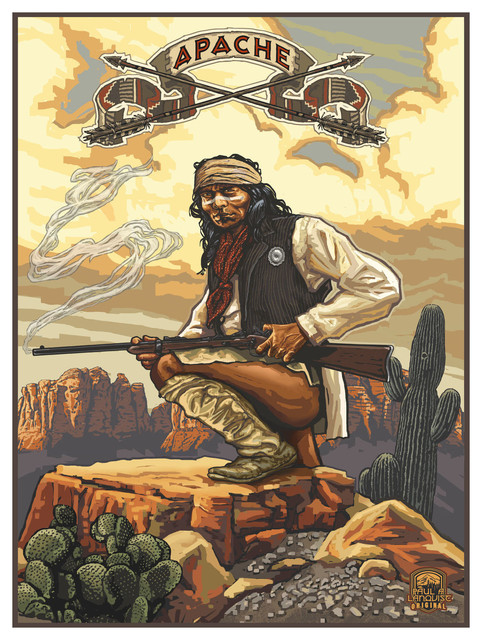 by Artist Paul A. Lanquist Apache Art Print, 18"x24" - Contemporary ...