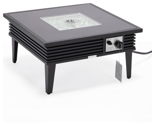 Leisuremod Walbrooke Patio Square Fire Pit Table With Aluminum Slats Frame - Transitional - Fire ...