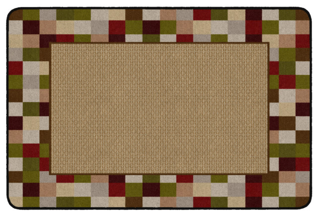 Flagship Carpets FM179-22A 4'x6' Border Blocks Brick Educational Rug ...