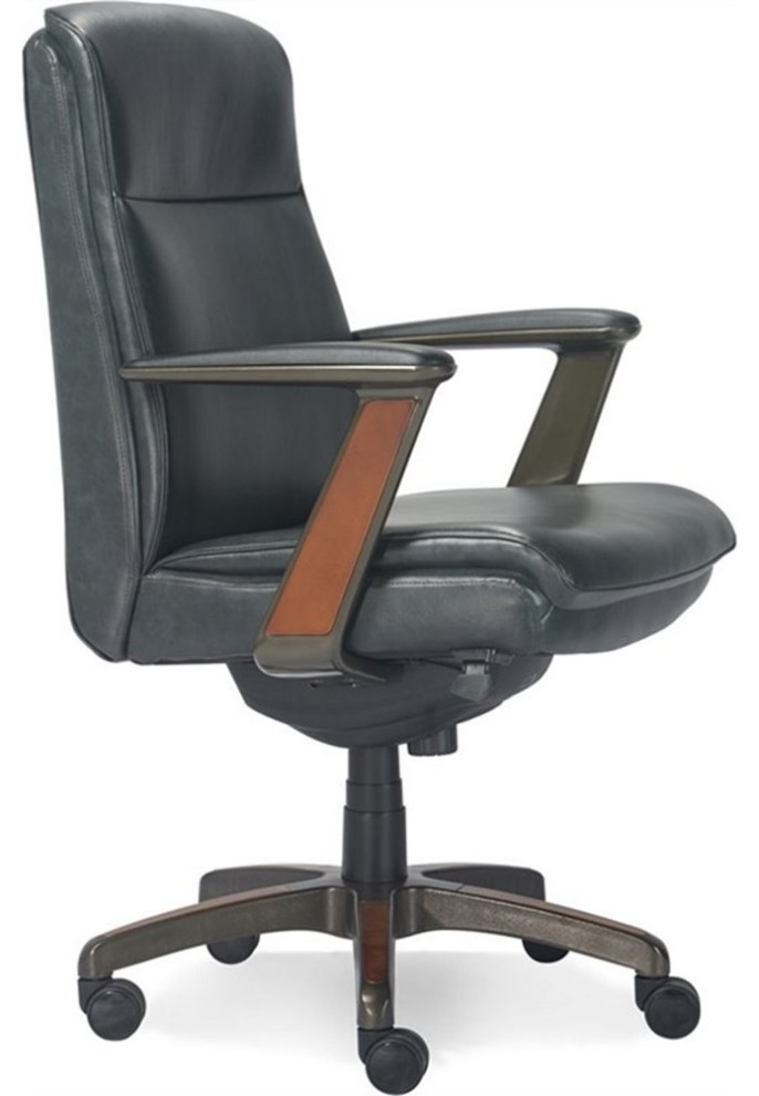 Scranton & Co 42.5" Modern Faux Leather Executive Office Chair in Black ...