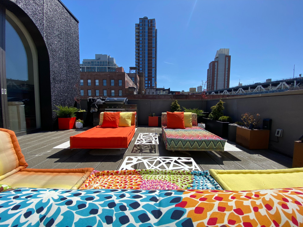 Colorful Brooklyn Rooftop Garden - Contemporary - Landscape - New York ...
