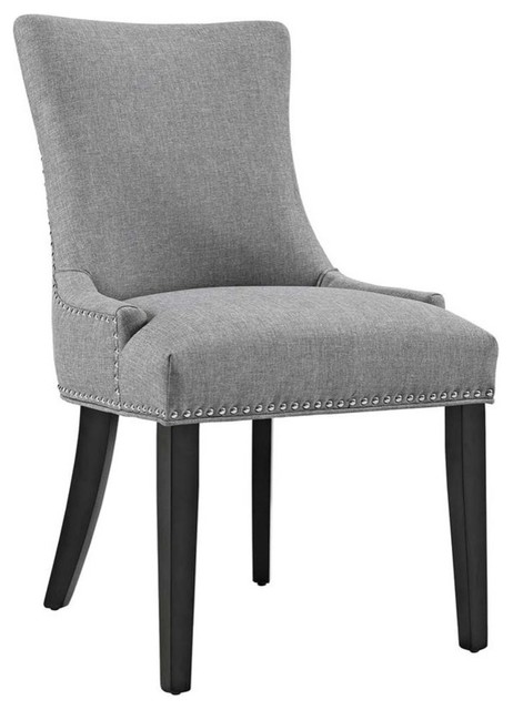 Hawthorne Collections 20.5" Modern Fabric Dining Side Chair in Light ...