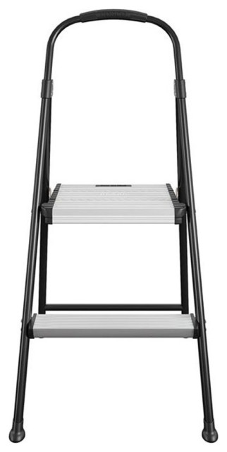 COSCO Two-Step Folding Step Stool with Rubber Hand Grip in Black ...