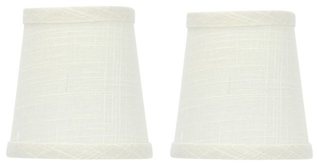 Off White Linen 4" Chandelier Shade, Set of 2 - Traditional - Lamp ...