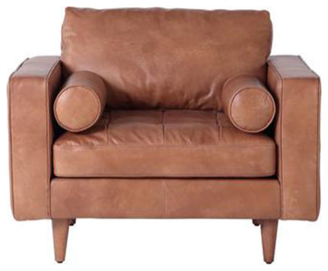 Roma Chair, Cognac Leather - Midcentury - Armchairs And Accent Chairs ...
