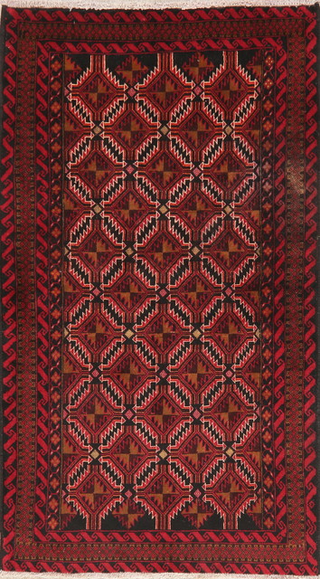 Consigned, Oriental Afghanistani Traditional Balouch Handmade Area Rug ...