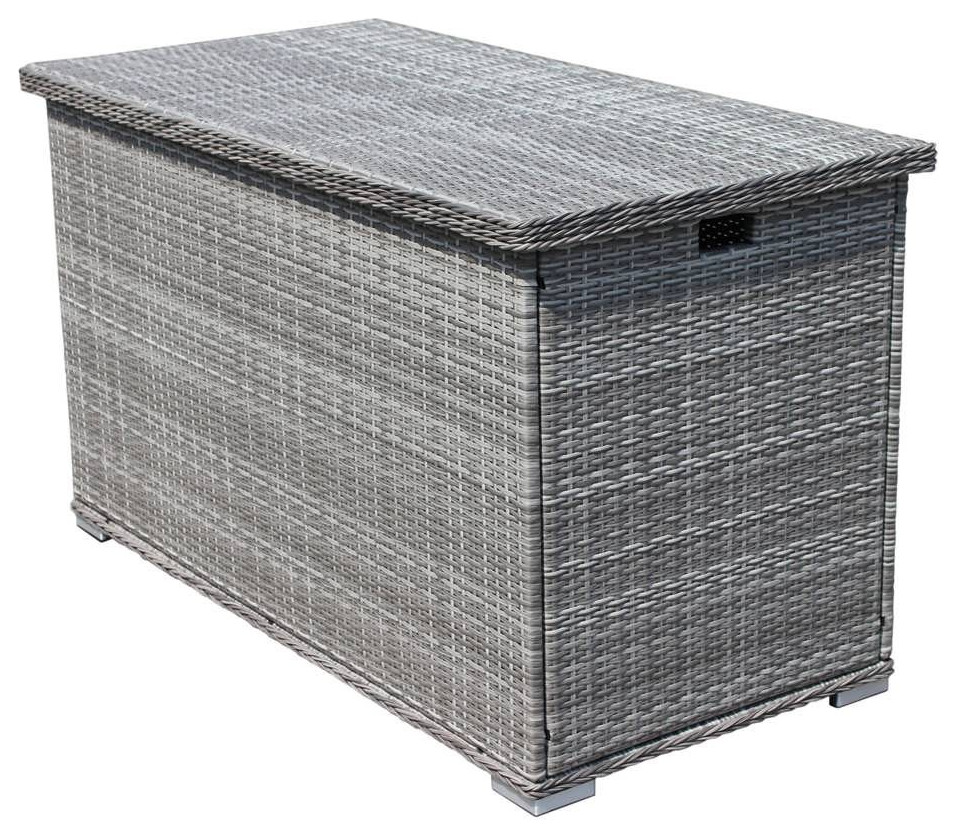 Max 264 Gallon Outdoor Wicker Storage Box, Water-Resistant Deck Bin for ...