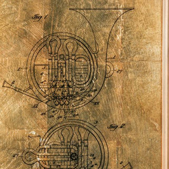 Rectangular Wooden Wall Art with Musical Instruments, Assortment of 4 ...