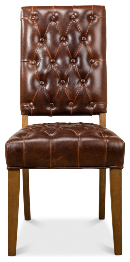 Brady Leather Side Dining Chairs Set of 2 - Transitional - Dining ...
