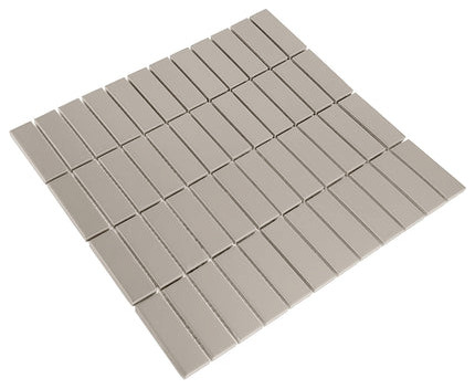 Gio Taupe Matte 1" X 3" Stacked Linear Porcelain Mosaic Tile, 11 Sheets ...