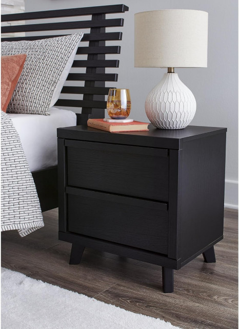 Modern Nightstand, Minimalistic Design With 2 Large Storage Drawers ...