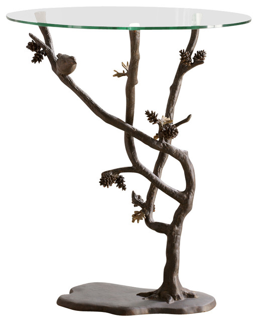 Bird & Pinecone Table - Rustic - Side Tables And End Tables - by SPI ...