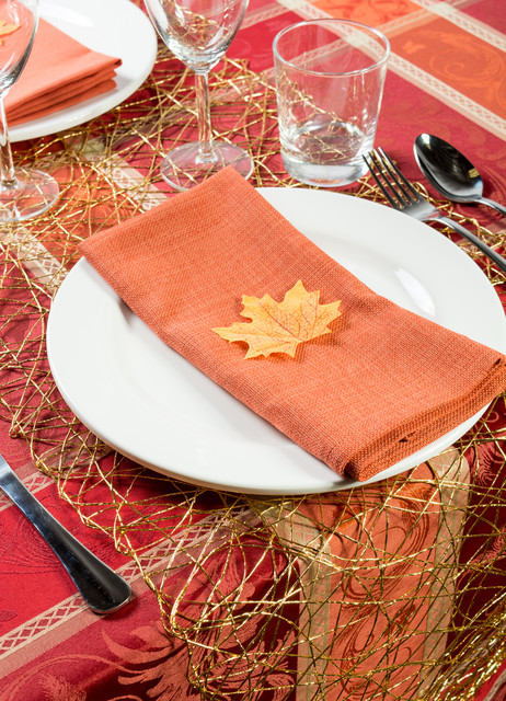 DII Gold Woven Paper Table Runner 14"x72" - Contemporary - Table ...