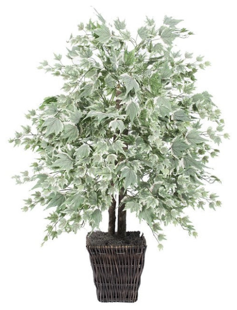 Vickerman TBU1640-0414 4' Artificial Silver Maple Bush Square Willow ...