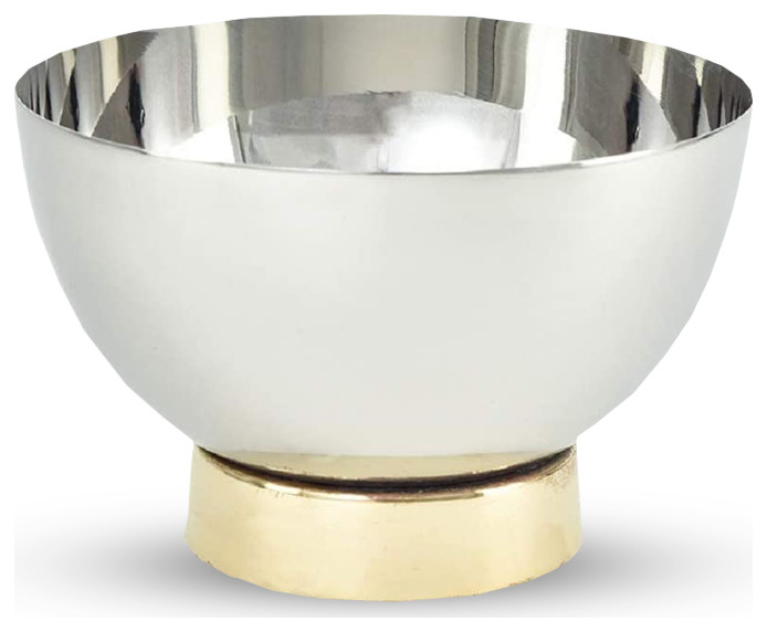 Stainless Steel Mini Bowl With Gold Rim Base - Contemporary ...