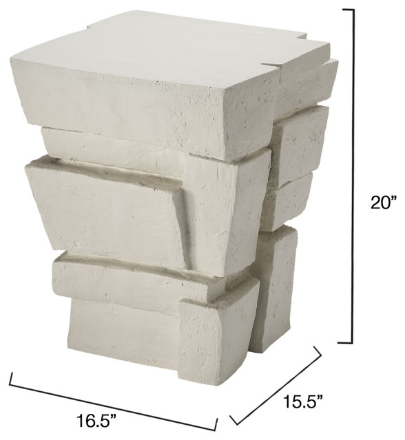 Brick Fiber Glass Side Table - Farmhouse - Outdoor Side Tables - by Jamie Young Company | Houzz