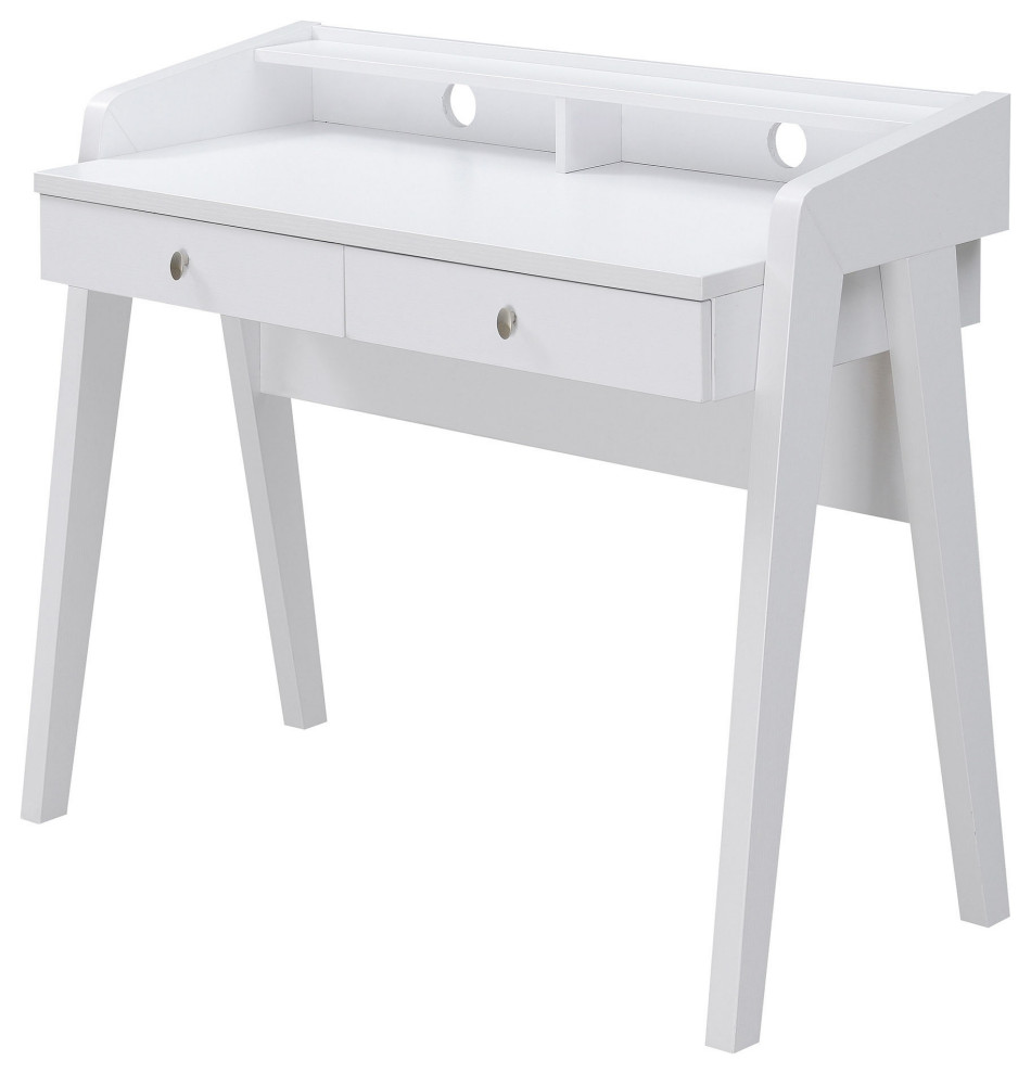 Newport Deluxe 2 Drawer Desk With Shelf - Transitional - Desks And ...