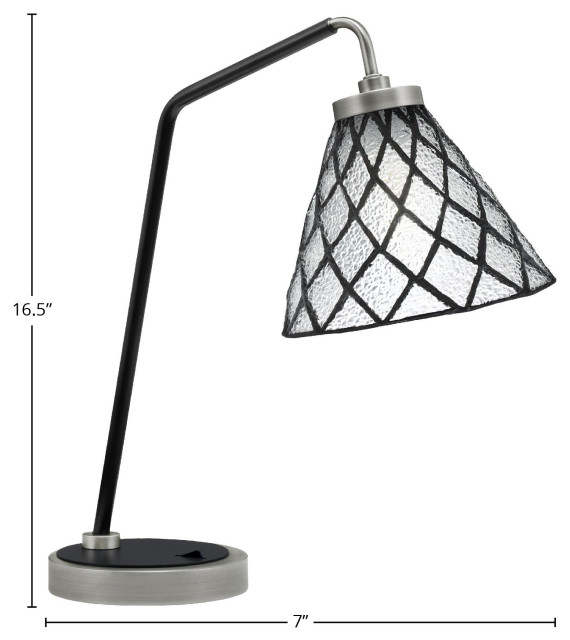 1-Light Desk Lamp, Graphite/Matte Black Finish, 7" Diamond Ice Art ...