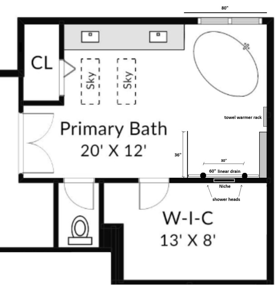 Modern main bathroom remodel design