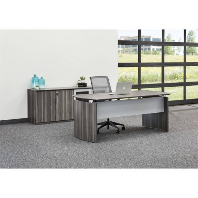 Safco Medina 72" Floating Computer Desk Shell in Gray Steel ...