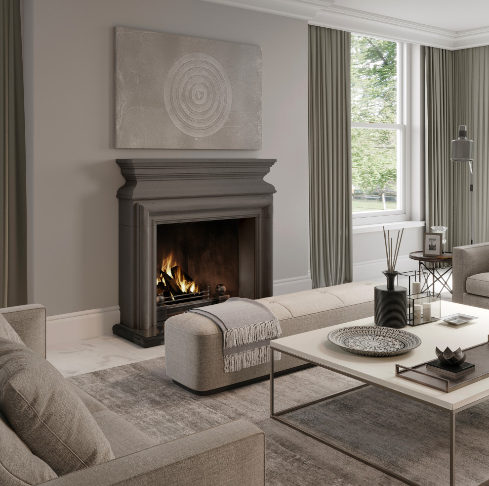 FRENCH STYLE CAST STONE FIREPLACE MANTELS - French Country - Salón ...